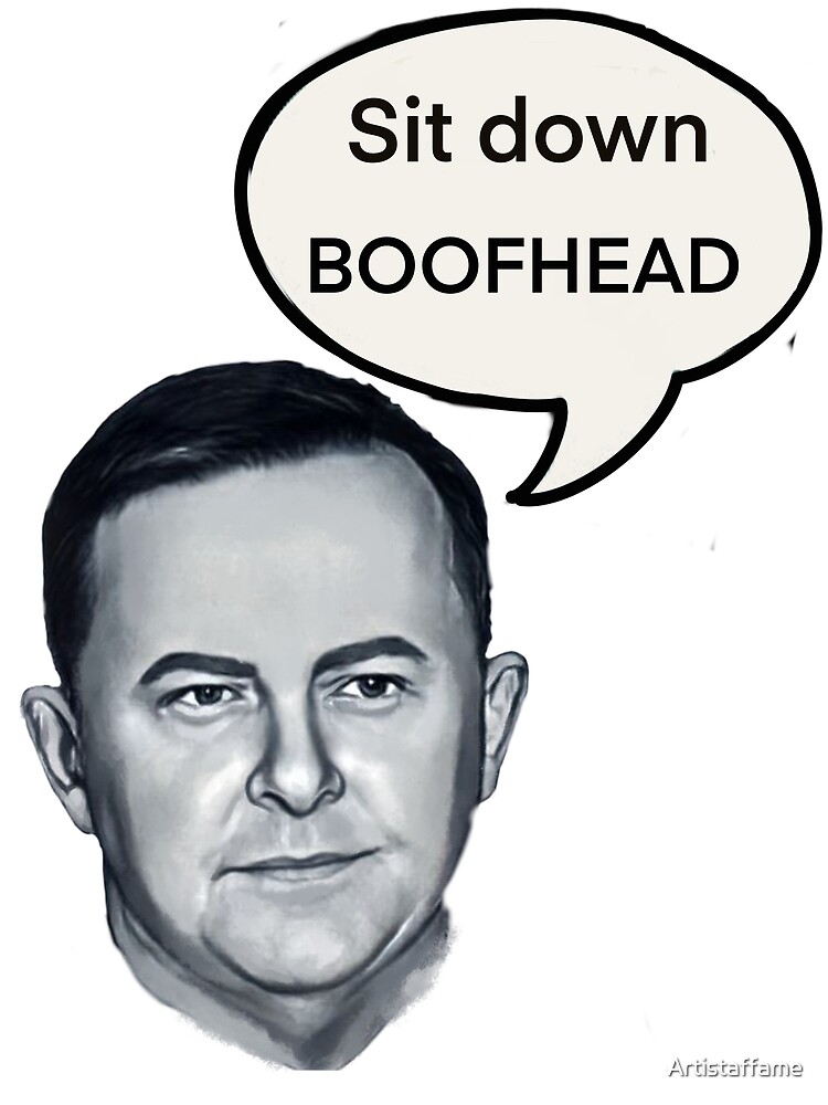 "Sit down BOOFHEAD " Poster by Artistaffame | Redbubble