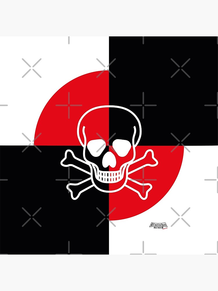 Póster «Cráneo del peligro / fichas blancas y negras círculo rojo» de ...