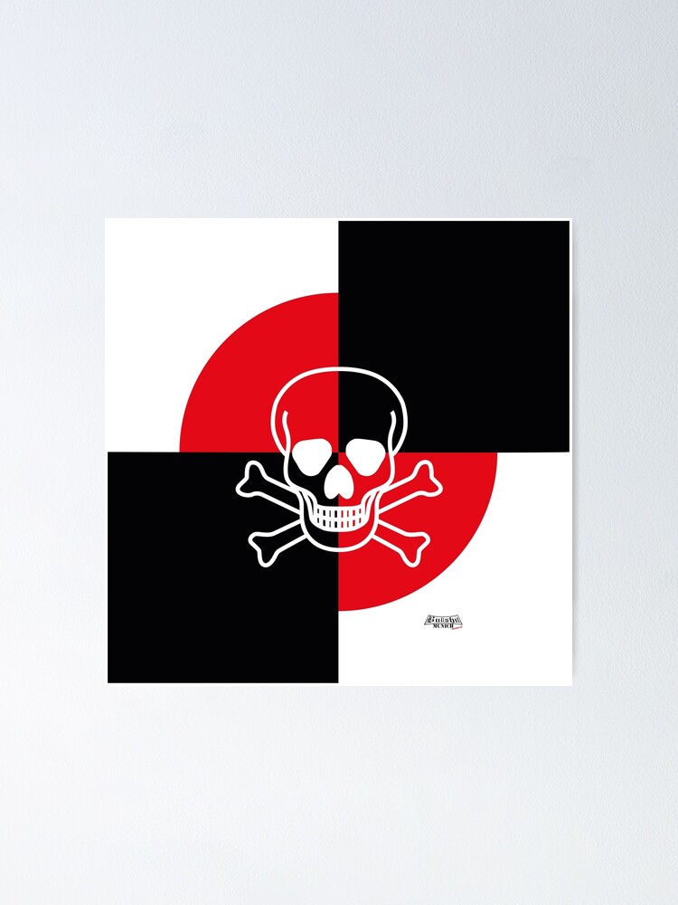 Póster «Cráneo del peligro / fichas blancas y negras círculo rojo» de ...