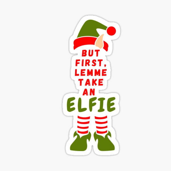 "Christmas friendly Elfie: cute elf graphic design" Sticker for Sale by ...