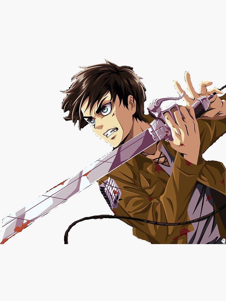 "Eren Yeager Sticker" Sticker for Sale by Mugiwara02 | Redbubble