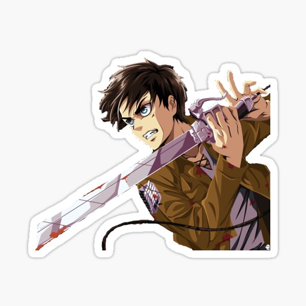 "Eren Yeager Sticker" Sticker for Sale by Mugiwara02 | Redbubble