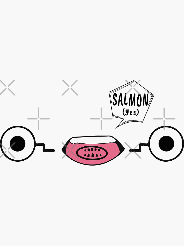 "Toge Inumaki Salmon Face Mask Tattoo" Sticker for Sale by THEMADBRUSH ...