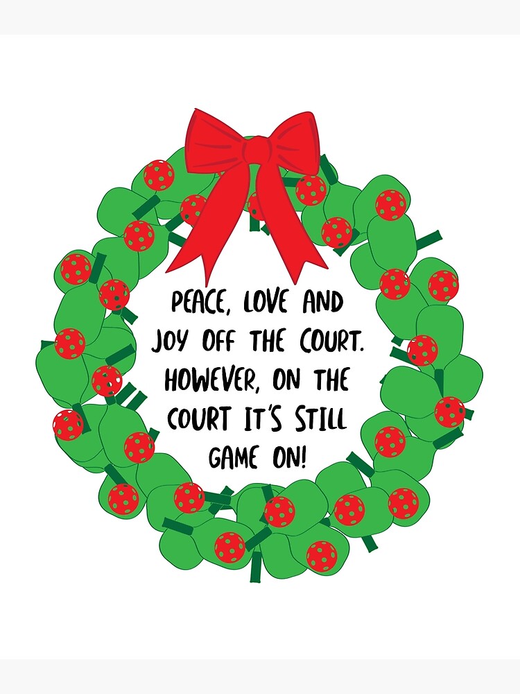 "Funny Christmas Pickleball Saying Wreath" Greeting Card for Sale by ...
