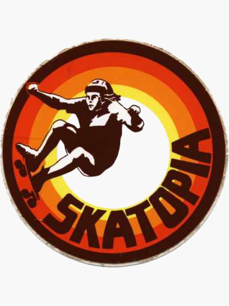 "Skatopia, retro skateboard t shirt design " Sticker for Sale by ...