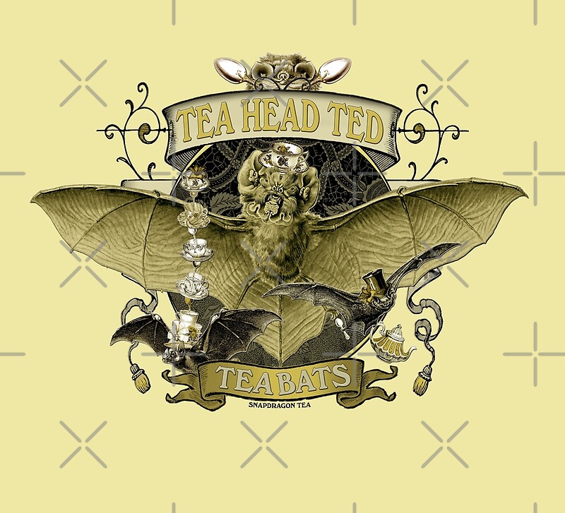 "Tea Head Teddy the Tea Bat" by Bethalynne Bajema | Redbubble