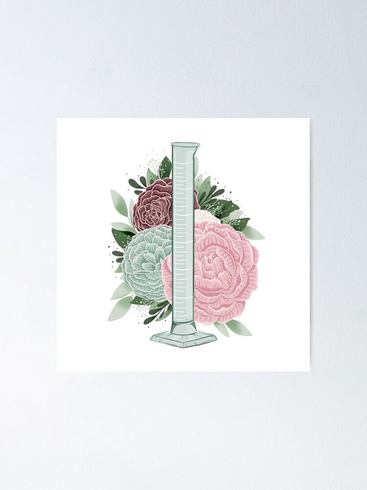 "Floral Graduated Cylinder Pink" Poster for Sale by Lindsey23art ...