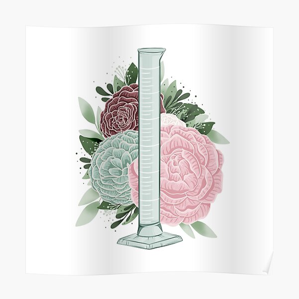 "Floral Graduated Cylinder Pink" Poster for Sale by Lindsey23art ...