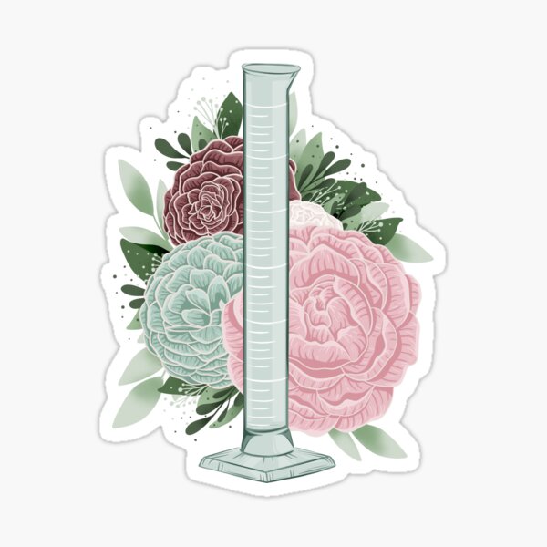 "Floral Graduated Cylinder Pink" Sticker by Lindsey23art | Redbubble