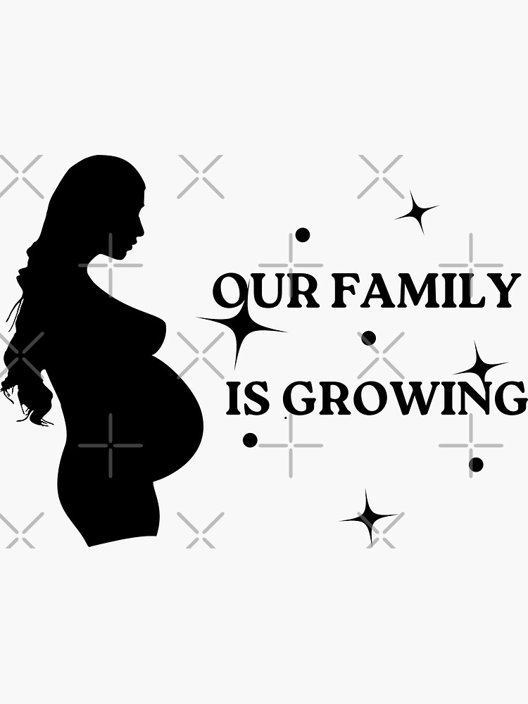 " Our Family is Growing cute" Sticker for Sale by Artystico | Redbubble