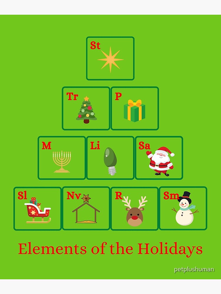 Lámina fotográfica «Elementos del árbol de Navidad de química» de ...