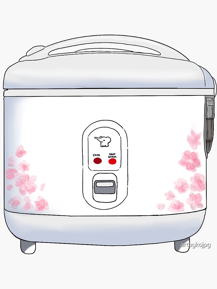 "Cute Rice Cooker" Sticker for Sale by artbykojpg | Redbubble