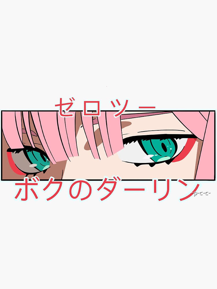 "Zero Two color eyes sticker " Sticker for Sale by -p-c-c- | Redbubble