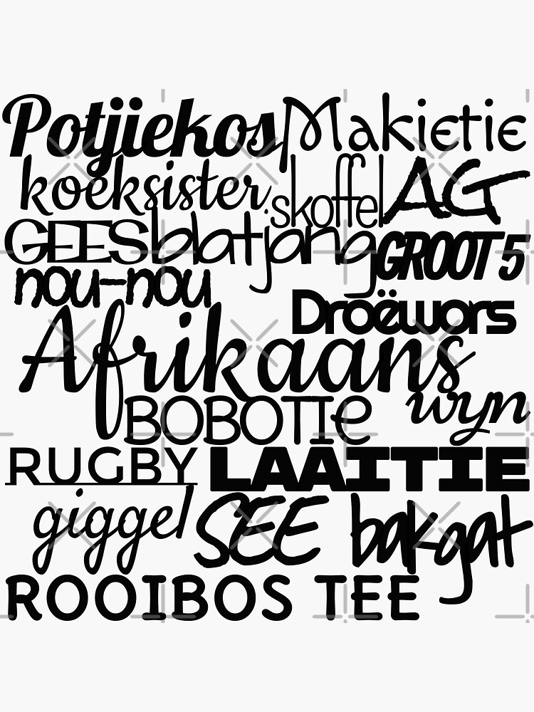 "Afrikaans word art (potjiekos)" Sticker for Sale by nicolenevans ...