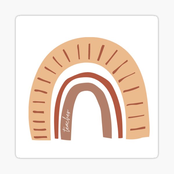 "Boho Rainbow Teacher " Sticker by PugPrints | Redbubble