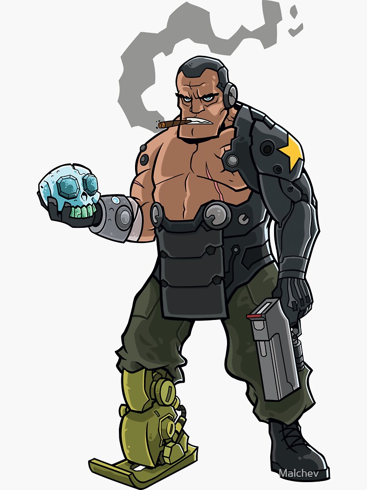 "Cyborg" Sticker by Malchev | Redbubble