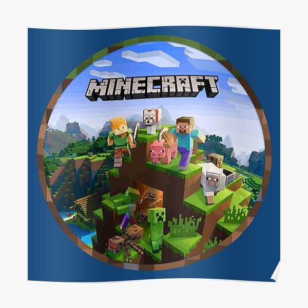 "Minecraft - Bedrock Logo" Poster for Sale by Vince19Drums | Redbubble
