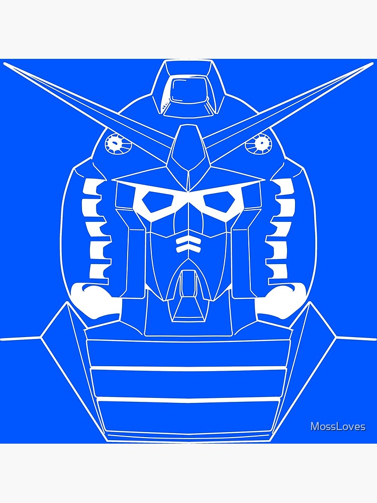 "RX-78-2 Gundam Head Outline White" Art Print for Sale by MossLoves ...