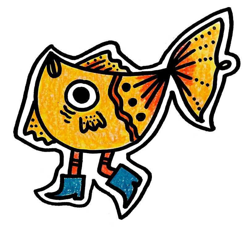 "Badass non-binary fish with super cool boots" by CouldBeRogan | Redbubble