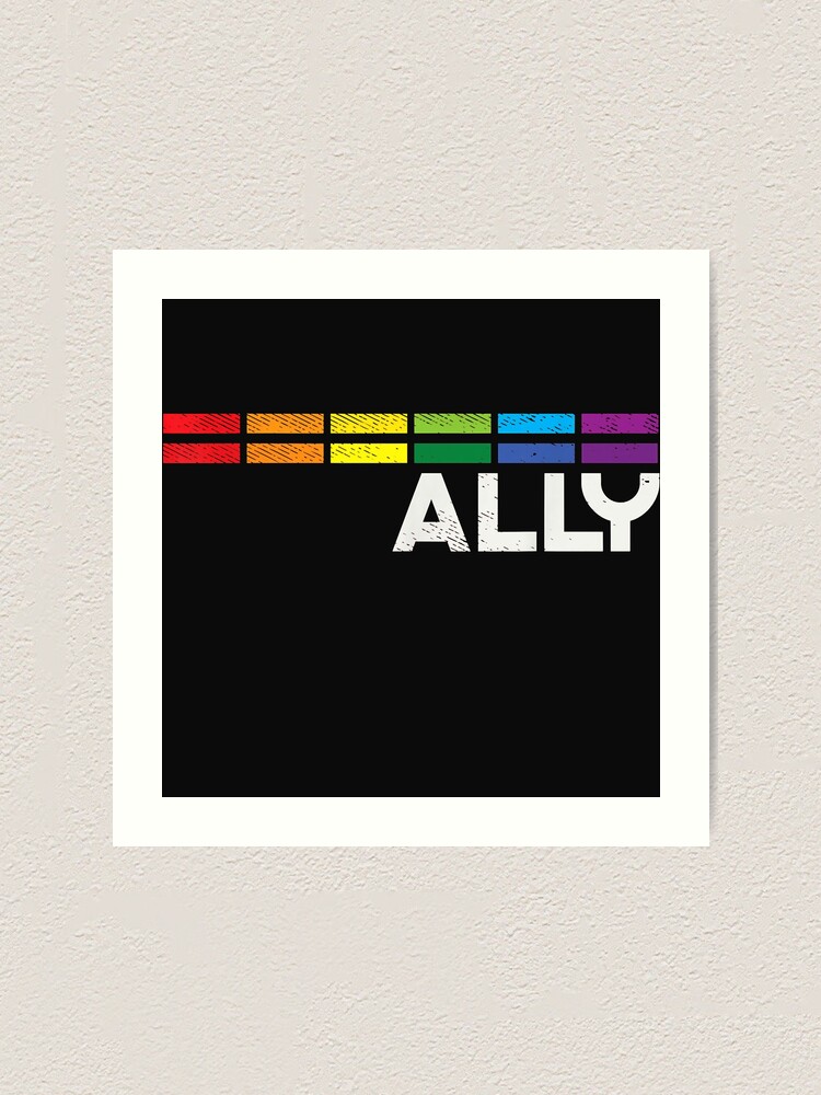 "Ally Bars with Pride Rainbow Flag for LGBTQ Equality Gay Pride Ally ...