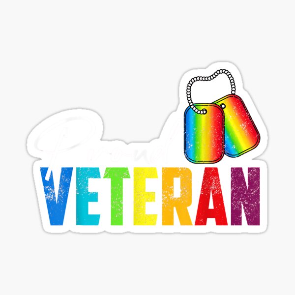 "LGBTQ Rainbow Gay Pride Flag for Proud Veteran Trans Military" Sticker ...