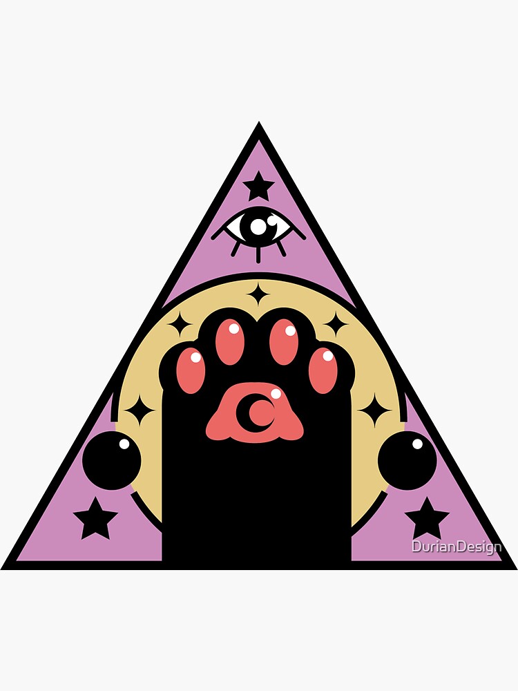 "Goth Occult Cat Paw" Sticker by DurianDesign | Redbubble