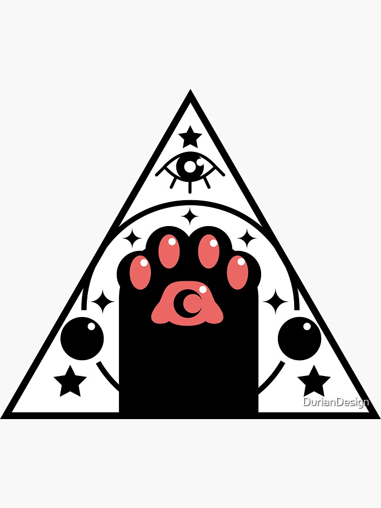 "Goth Occult Cat Paw" Sticker for Sale by DurianDesign | Redbubble