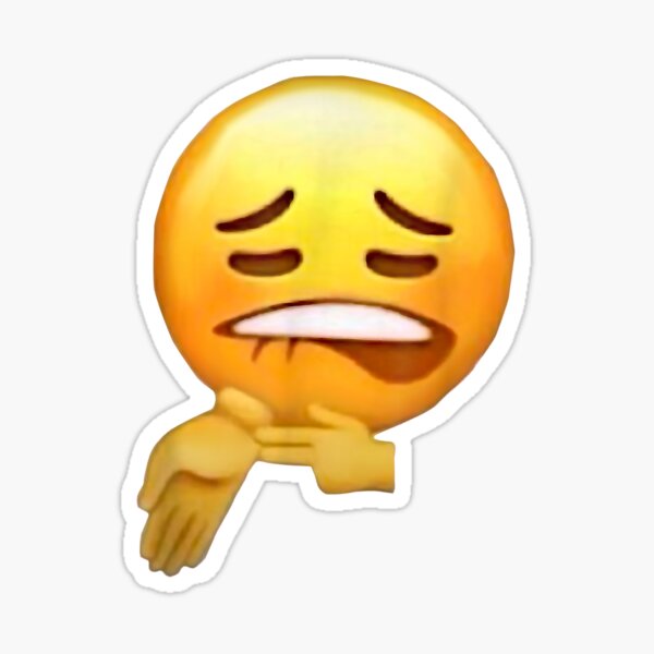 "Sheesh Face Meme With Biting Lip And Arm Pointing" Sticker by ...