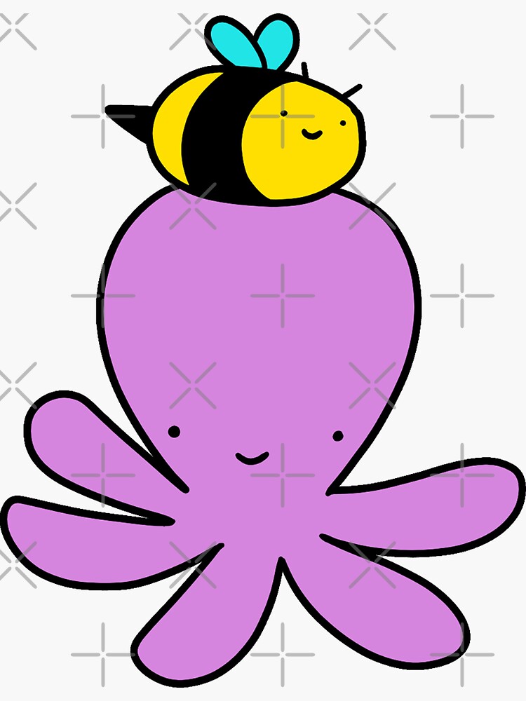 "Octopus and Bee" Sticker for Sale by SaradaBoru | Redbubble