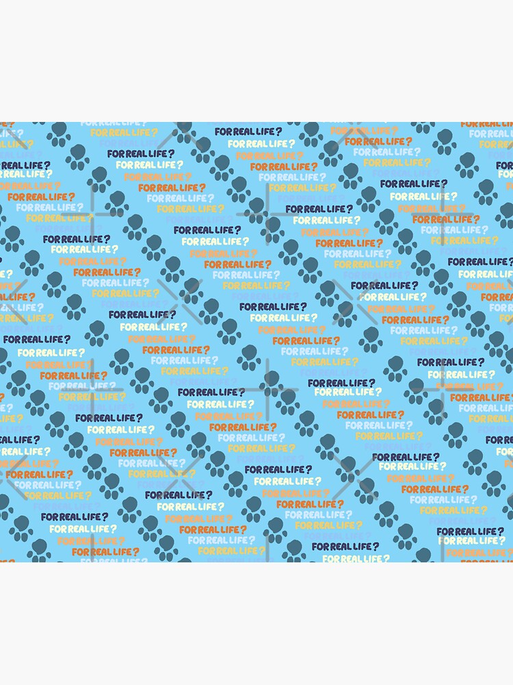 "For Real Life Bluey Paw Print on Light Blue" Sticker for Sale by ...