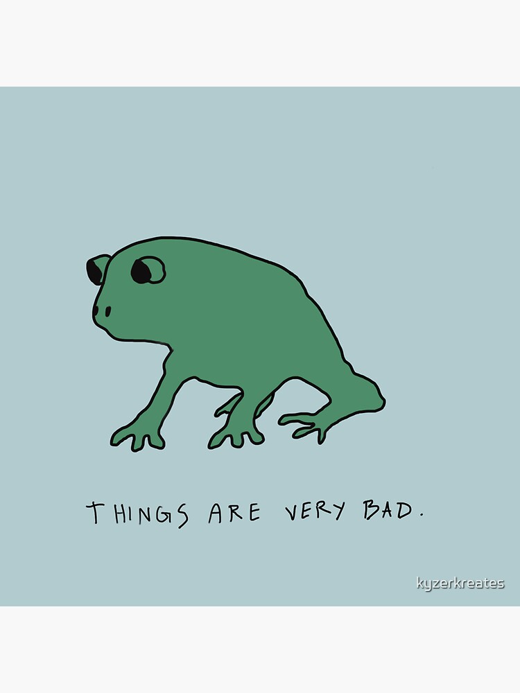 "sad frog meme" Sticker for Sale by kyzerkreates | Redbubble