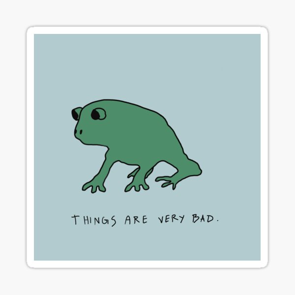 "sad frog meme" Sticker for Sale by kyzerkreates | Redbubble