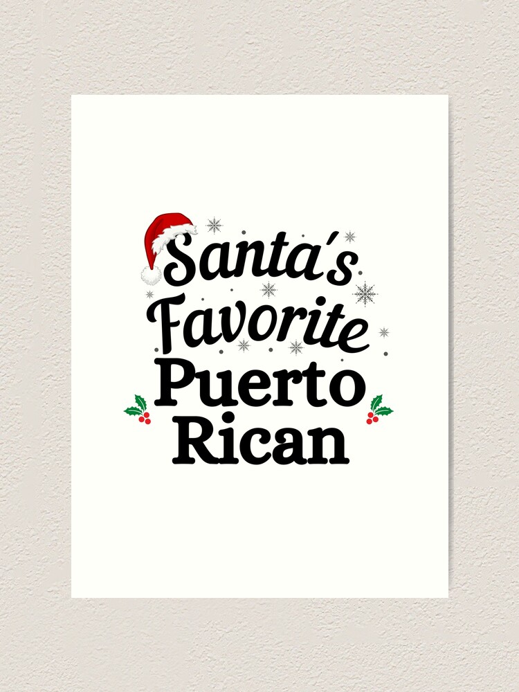 Lámina artística «Puertorriqueño favorito de Santas (texto negro ...