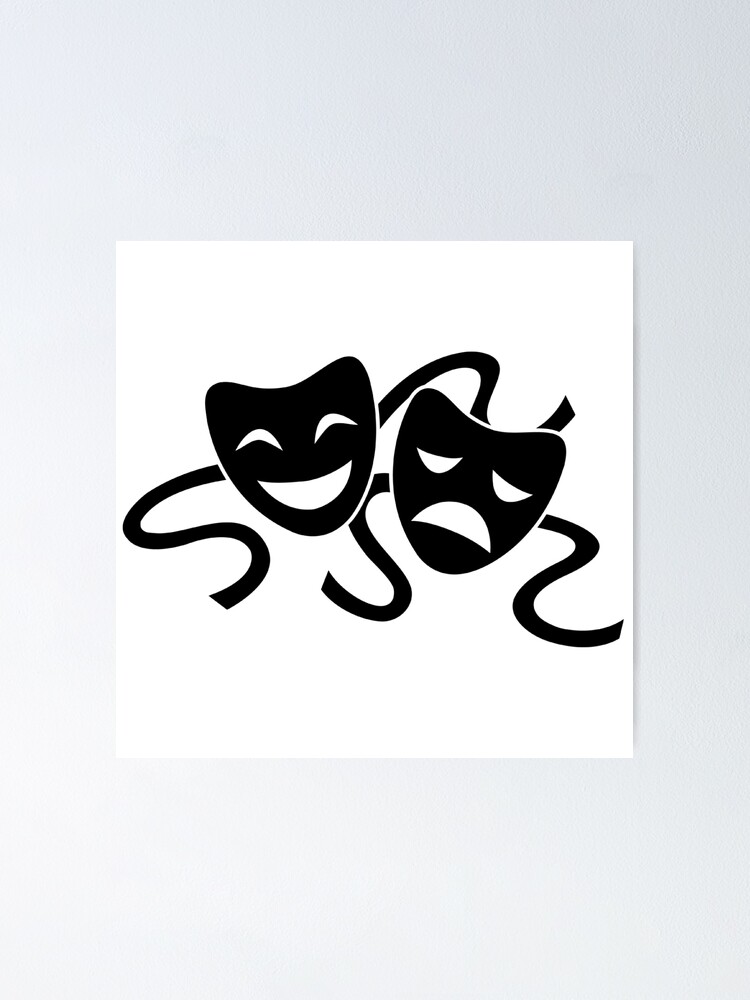 "laughing and sad mask" Poster for Sale by ZeeSine | Redbubble