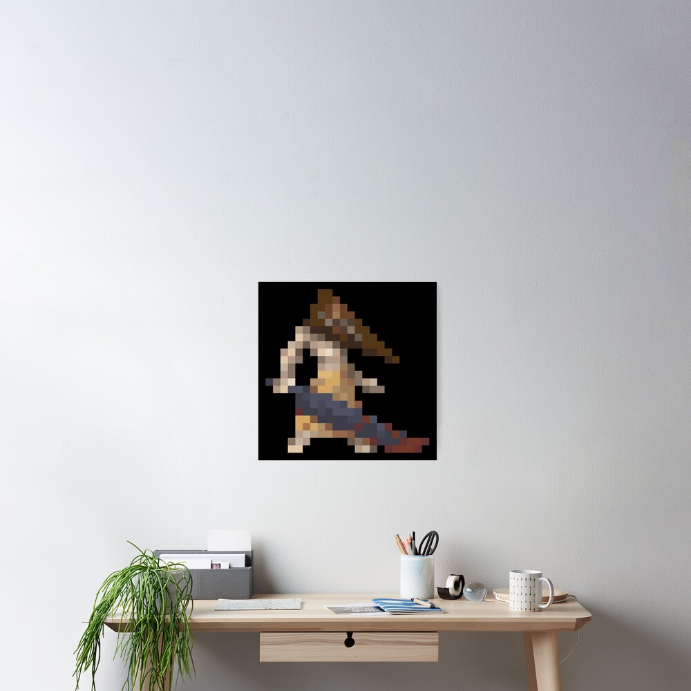 "Pyramid Head (Red Pyramid Thing) Pixel Art" Poster for Sale by Design ...