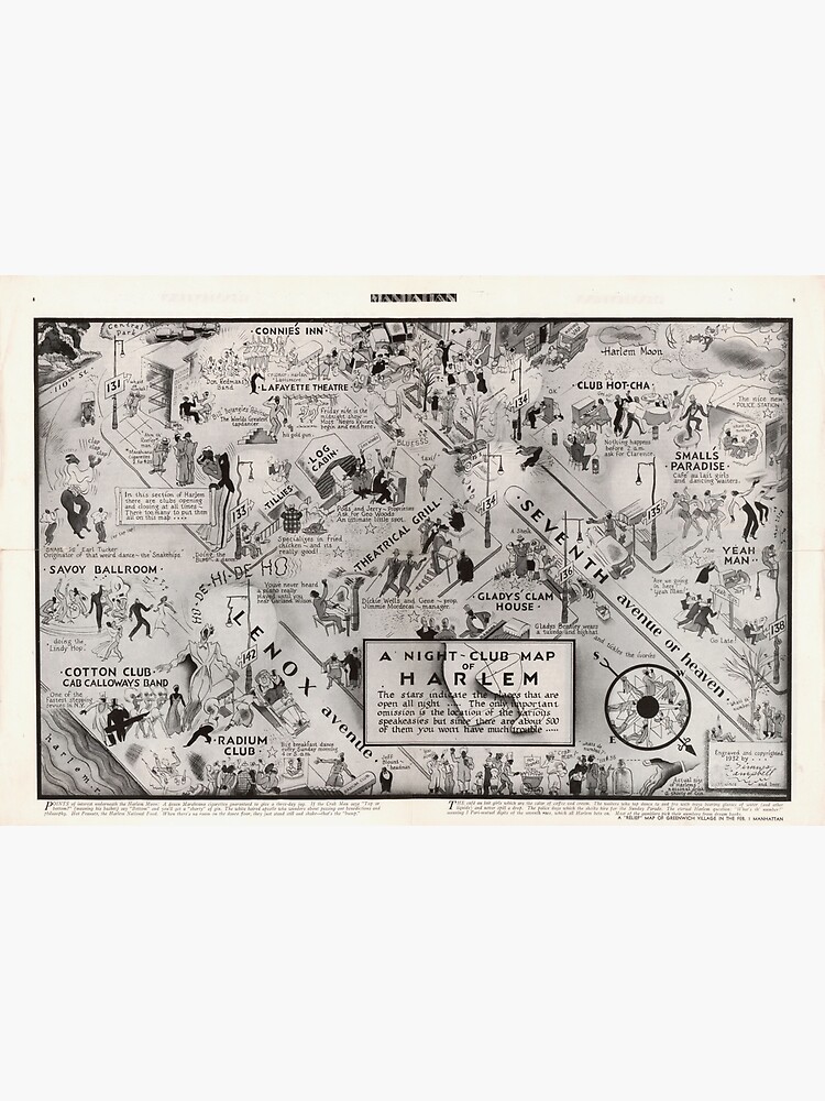 A Night Club Map Of Harlem Premium Matte Vertical Poster sold by ...