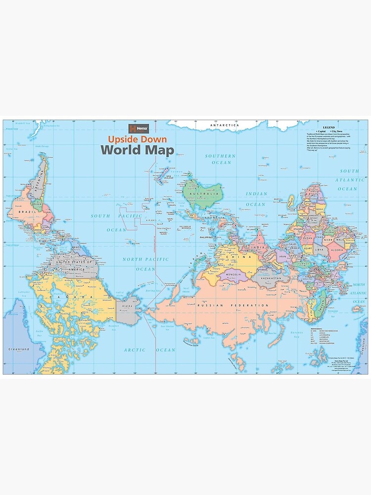 Póster «Mapa del mundo al revés» de AndreaGreend | Redbubble