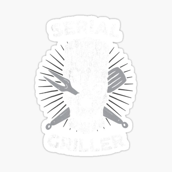 "Serial Griller Bbq Chef Grill Skull" Sticker for Sale by SkyCloudBlue ...