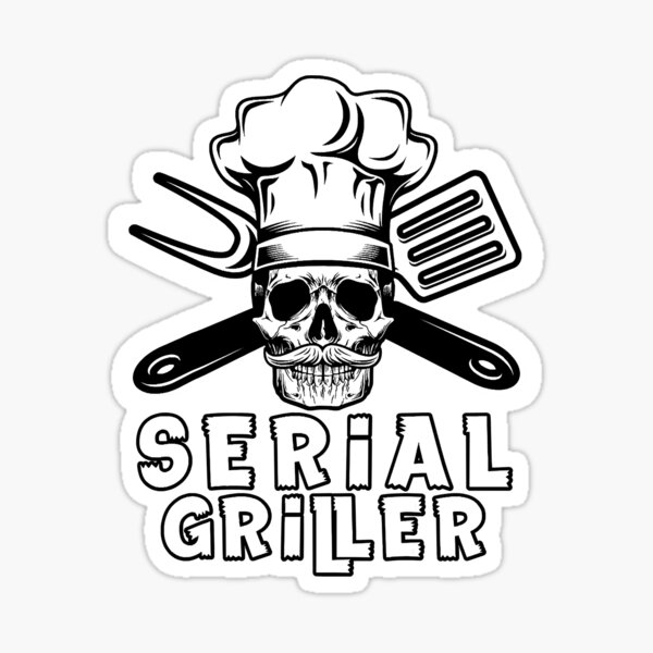 "Serial Griller Bbq Funny Retro Vintage" Sticker by SkyCloudBlue ...