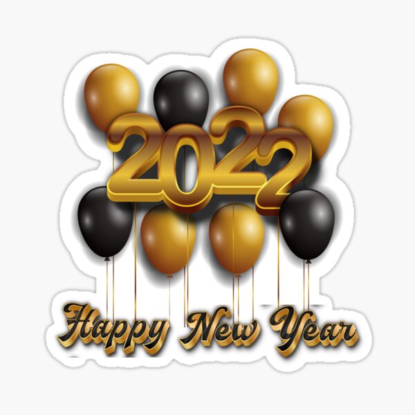 "Happy new year 2022" Sticker for Sale by luxuryhaul | Redbubble