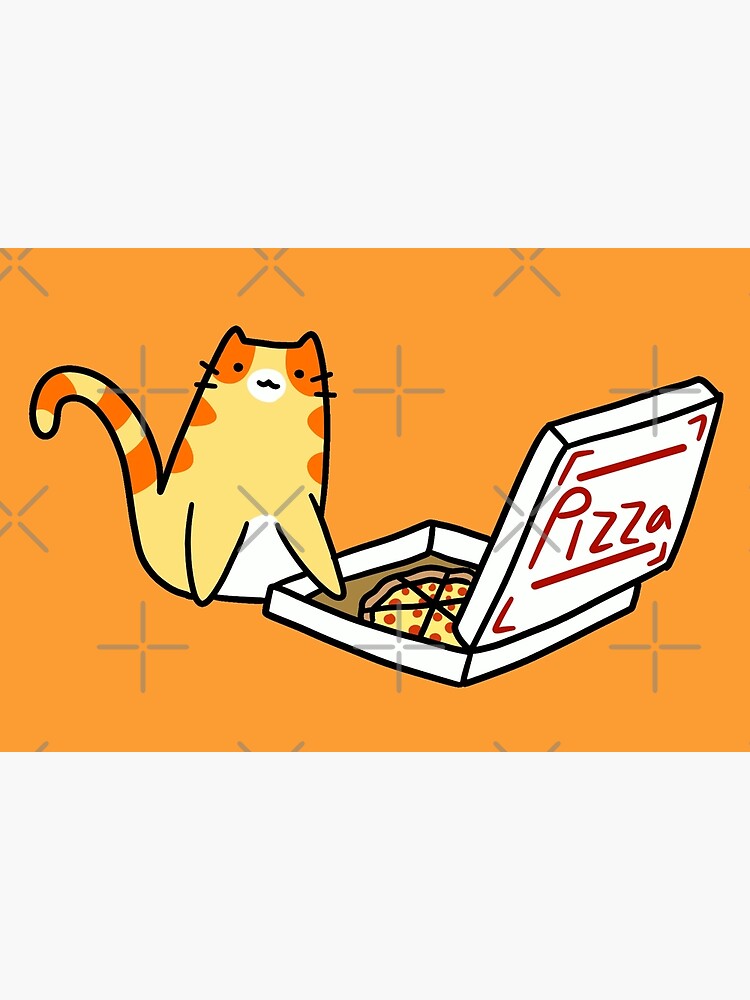 "Pizza Box Tabby Cat" Art Print by SaradaBoru | Redbubble