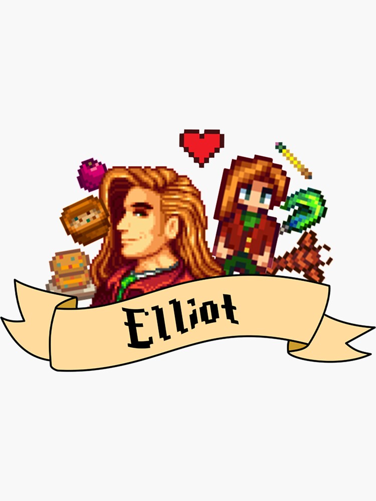"Elliot Stardew Valley " Sticker for Sale by boozyprintz | Redbubble