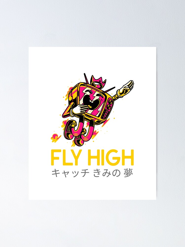 "Fly High Japanese Design" Poster for Sale by TheHillSpruce | Redbubble