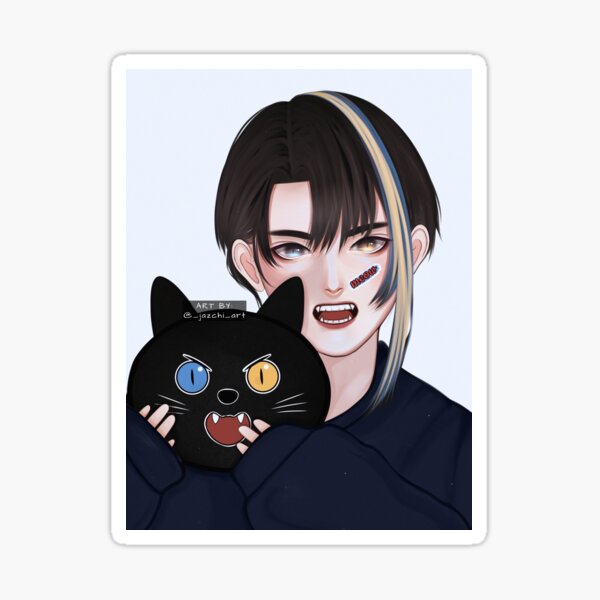 "Cat Boy" Sticker by jazchiart | Redbubble