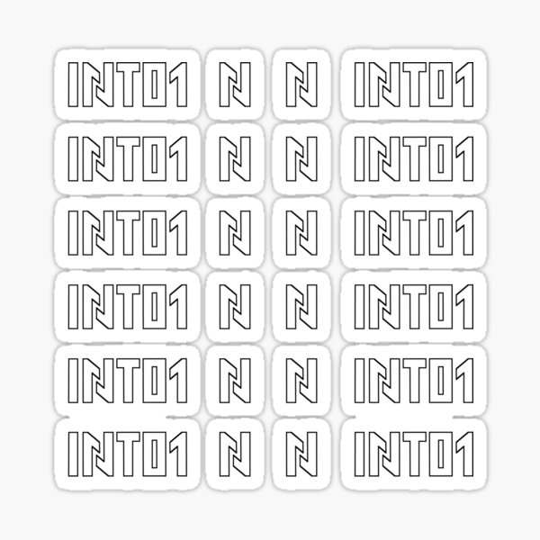 "INTO1 Logo Mini-Stickers - White" Sticker for Sale by SHAEDESSINE ...