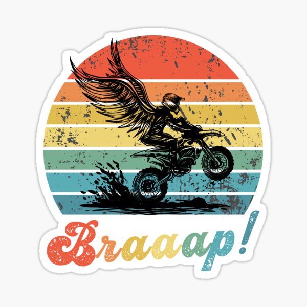 "Braaap Dirt Bike Motorcross Retro Design" Sticker by i-longmanshop ...