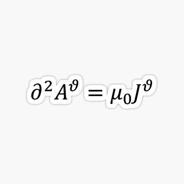 "compact four-vector version of Maxwell equations dark version" Sticker ...