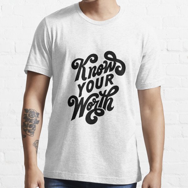 "Tshirt templates black white calligraphic faces decor" Essential T ...