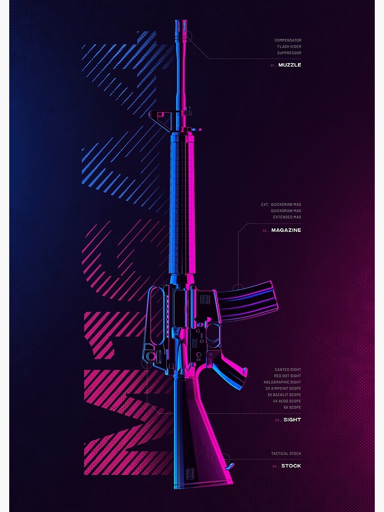 "M16 Assault Rifle" Poster for Sale by Lootprint | Redbubble