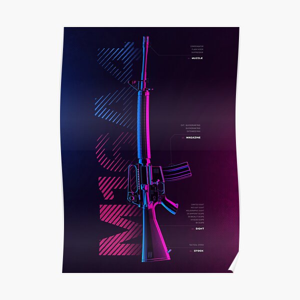"M16 Assault Rifle" Poster for Sale by Lootprint | Redbubble